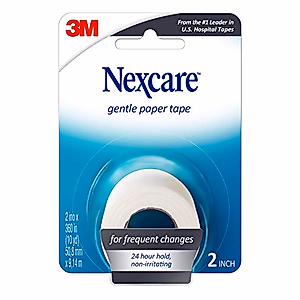 Nexcare Gentle Paper Tape, Medical Paper Tape, Secures Dressings and Lifts Away Gently - 2 In x 10 Yds, 1 Roll of Tape