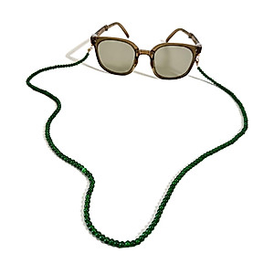 DECKER Bead Women’s eyeglass chain eyewear retainer Reading glass Necklace Lanyard (Green)