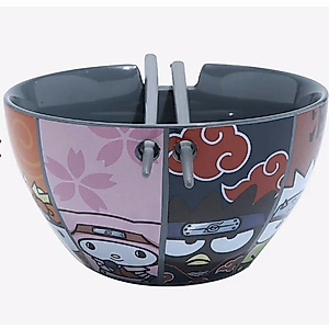 Naruto Shippuden X Hello Kitty And Friends Ramen Bowl With Chopsticks