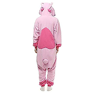 Stitch Onesie Halloween Costumes Plush One Piece Cosplay, Pink, Size Large