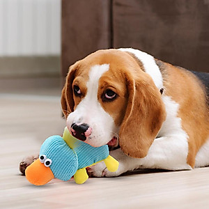 BELJE Plush Squeaky Dog Doll, Stuffed Dog Chew Toy, Durable Squeaker Pet Toy, Long Lasting Teething Puppy Toy, Bite Resistant Interactive Dog Toy, Reliable Soft Plush Dog Toy for Dog Pig Cats