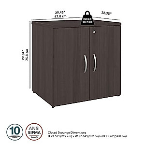 Bush Business Furniture Studio C Office Storage Cabinet with Doors, Storm Gray