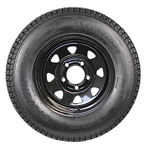 eCustomrim 2-Pack Trailer Tire On Rim Bias Ply ST175/80D13 175/80 Load Range C 5-4.5 Black Spoke Wheel - 2 Year Warranty w/Free Roadside