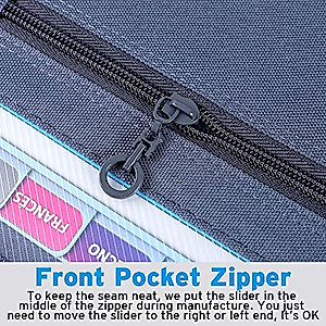 Sooez 13 Pocket Expanding File Folder with Zipper Closure, Accordion File Folder Document Organizer Expanding Zip File Folder with Sticky Labels, Letter A4 Paper Document Accordion Folder, Black