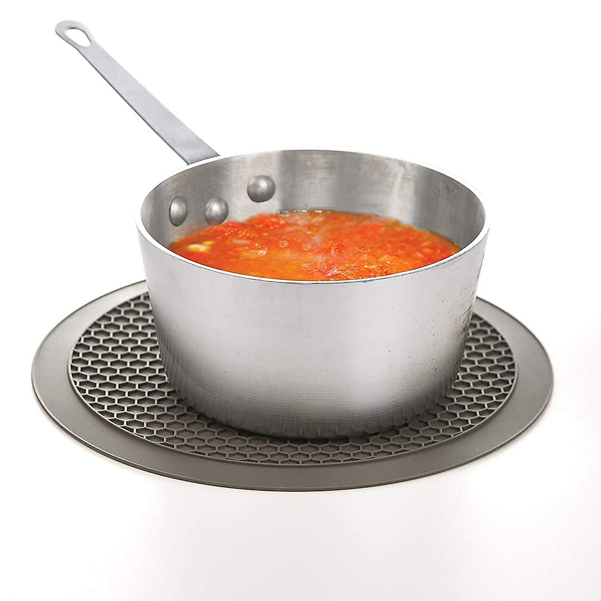 Prep Solutions Versatile Non Stick Heat Resistant Microwave Protective Hot Pad Multi Purpose Mat, 12 Inch Diameter, Beige