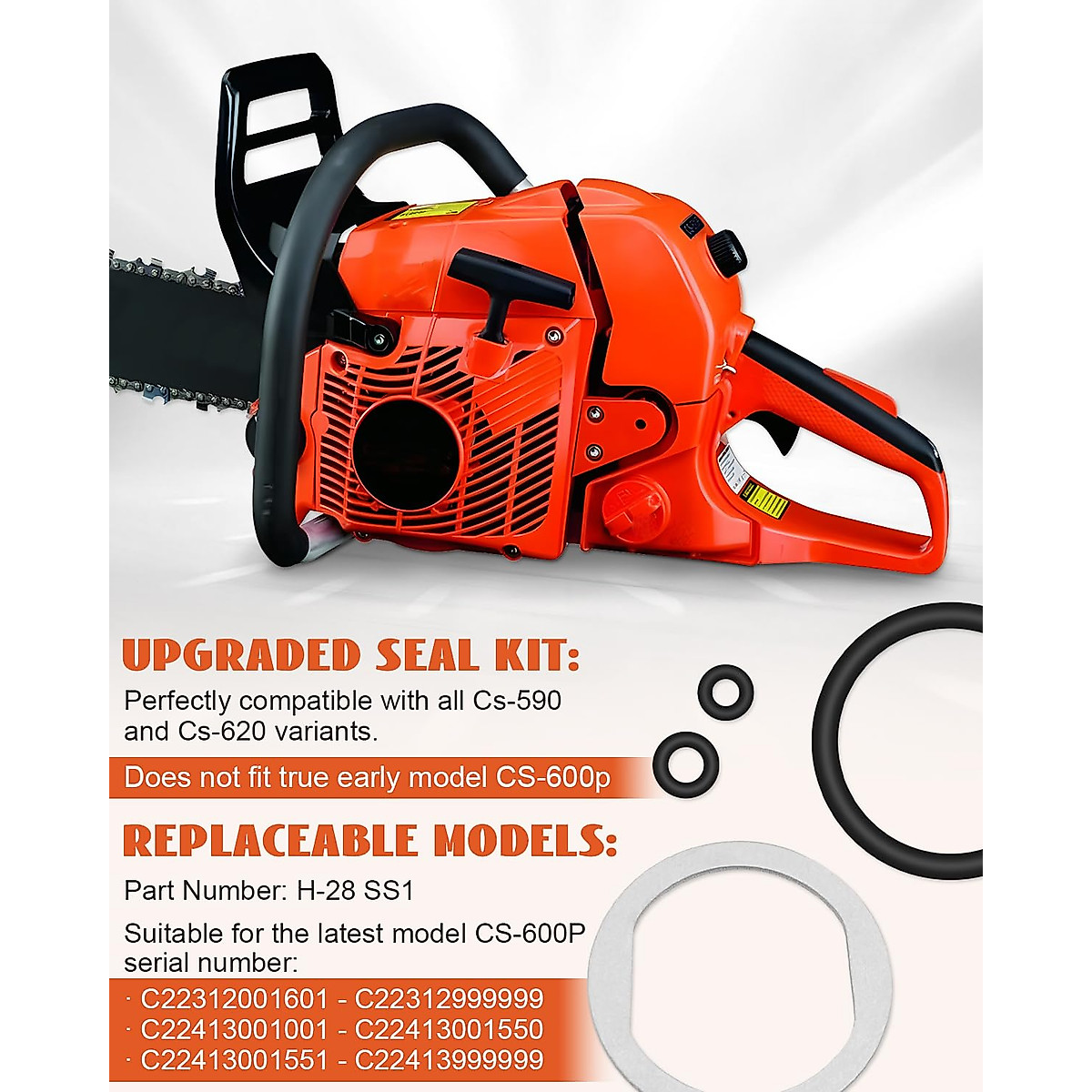 H-28 SS1 Gearhead Air Filter Sealing Kit Fit for CS-590 CS-600P CS-620P CS-620PW