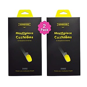 WINGKIND Alto/Tenor Saxophone & Clarinet Mouthpiece Cushions Patches Pads, 0.8mm Black (16 pieces)