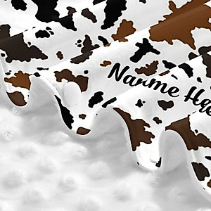 Personalized Baby Car Seat Canopy for Boys Girls, Custom Nursing Covers for Breastfeeding with Name, Opening Minky Baby Carseat Canopy for Newborn, Infant Car Seat Cover, Brown and Black Cow Stripes