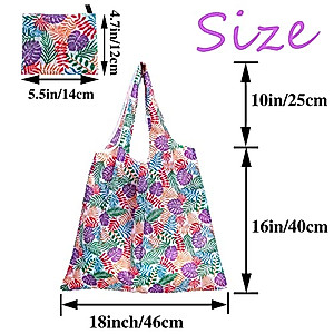 Niurewan 15 Pack Foldable Grocery Shopping Bags,Colorful Flower Reusable Grocery Bags,Large 50LBS Durable Shopping Totes for Groceries,Snacks,Vegetables,Fruits