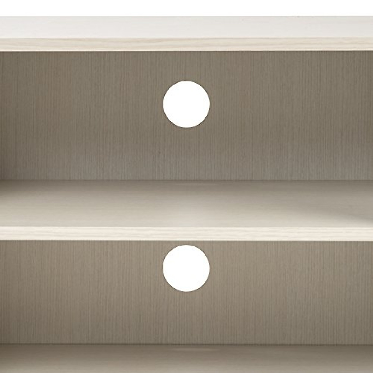 IRIS USA Wooden Modular Media Box, TV Stand with Holes for Cords from Television Stereo Game System and Other AV Equipment, Off White