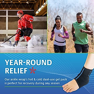 TheraPAQ Ankle and Foot Ice Pack Wrap -Small Reusable, Compression Hot and Cold Gel Pack for Relief from Pain Heel Discomfort, Foot Swelling, Surgery for Athletes and Elderly -Pregnancy Must Haves