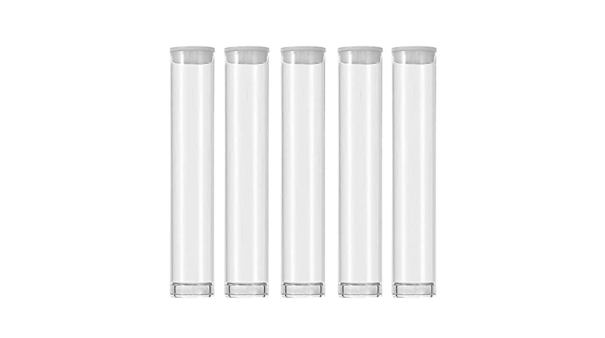 SKMZ Transparent PVC Storage Tubes - 100 Pack for Cartridges & Crafts