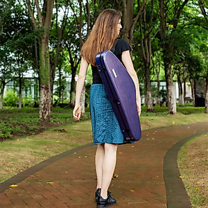 Aileen CSV-F18 Violin Hard Case 4/4 Full Size Luxury with Hygrometer Suspension, Purple