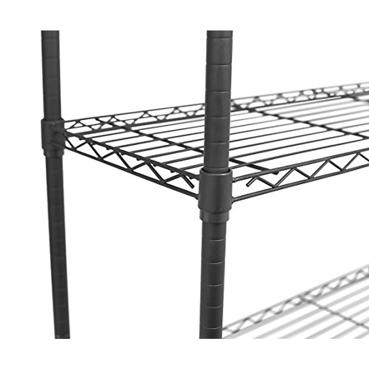 Internet's Best 4-Tier Wire Shelving - Flat Black - Heavy Duty Shelf - Wide Adjustable Rack Unit - Kitchen Storage