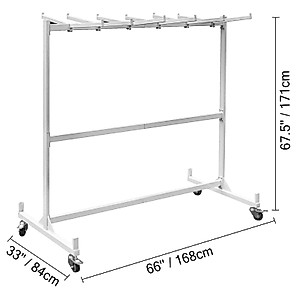 Happybuy Folding Chair and Table Cart 750lbs Capacity Combo Cart for 42 Chairs and 12 Tables Steel Frame Folding Chair Racks for Storage Swivel Wheels Folding Chair Storage with Steel Rope