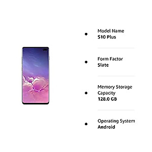 Samsung Galaxy S10 Plus 128GB 6.4" 4G LTE Fully Unlocked, Prism Black (Renewed)