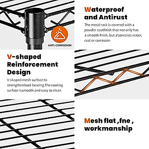 FLL Wire Shelving Unit 5-Tier NSF-Certified Heavy Duty Commercial Grade Metal Storage Shelves, 14" D x 24" L x 60" H Adjustable Wire Rack Shelving for Bathroom Kitchen Pantry Closet (Black)