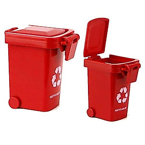 AITING Kids Push Toy Vehicles Garbage Truck's Trash Cans Toys Mini Curbside Vehicle Garbage Bin