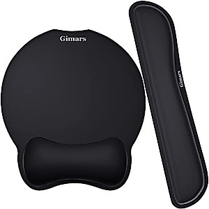 Gimars Ergonomic Mouse Pad Wrist Support, Upgrade Enlarge Superfine Fibre Soft Smooth Keyboard Wrist Rest, Comfortable Memory Foam Wrist Rest for Computer, Laptop, Mac, Gaming, Office and Pain Relief
