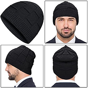 2 Pack Beanie Hats,Unique Christmas Stocking Stuffers Gifts for Women Men Teenagers Girls Her Husband Boys (Black+Black)