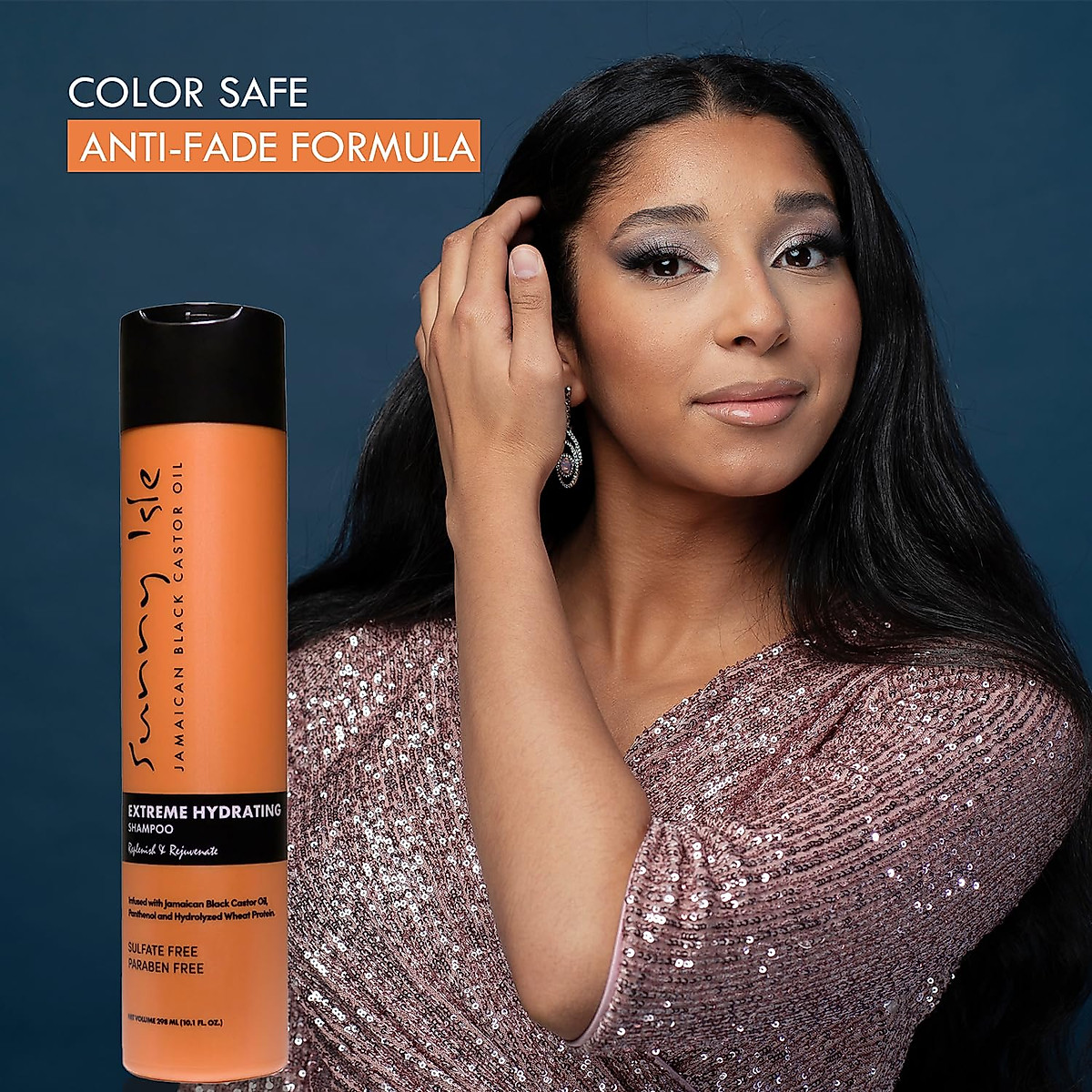 Sunny Isle Jamaican Black Castor Oil Extreme Hydrating Shampoo, Orange, 10 Fl Oz, Packaging May Vary