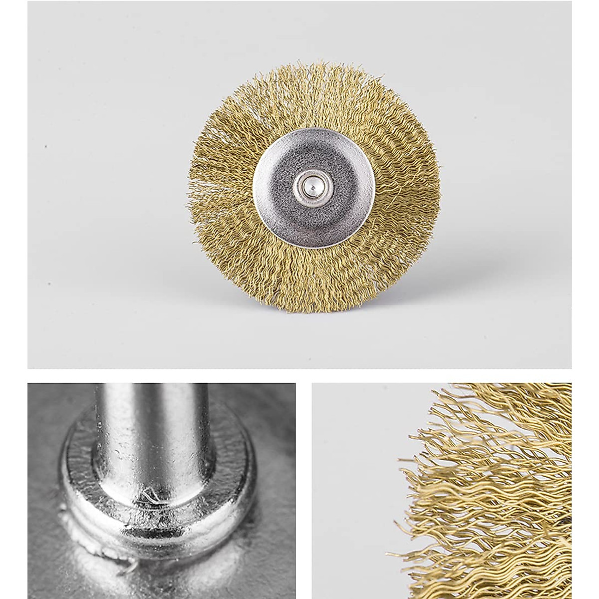 SUJAYU Wire Brush for Drill, 30 Pcs Brass Wire Wheel for Drill, Dremel Wire Brush Dremel Bits Dremel Accessories, Buffing Wheel Drill Wire Brush Drill Sanding Attachment