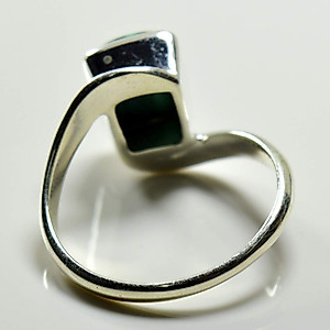 55Carat Genuine Malachite Rings 925 Sterling Silver Green Gemstone Handcrafted Jewelry for Gift Size 4-13