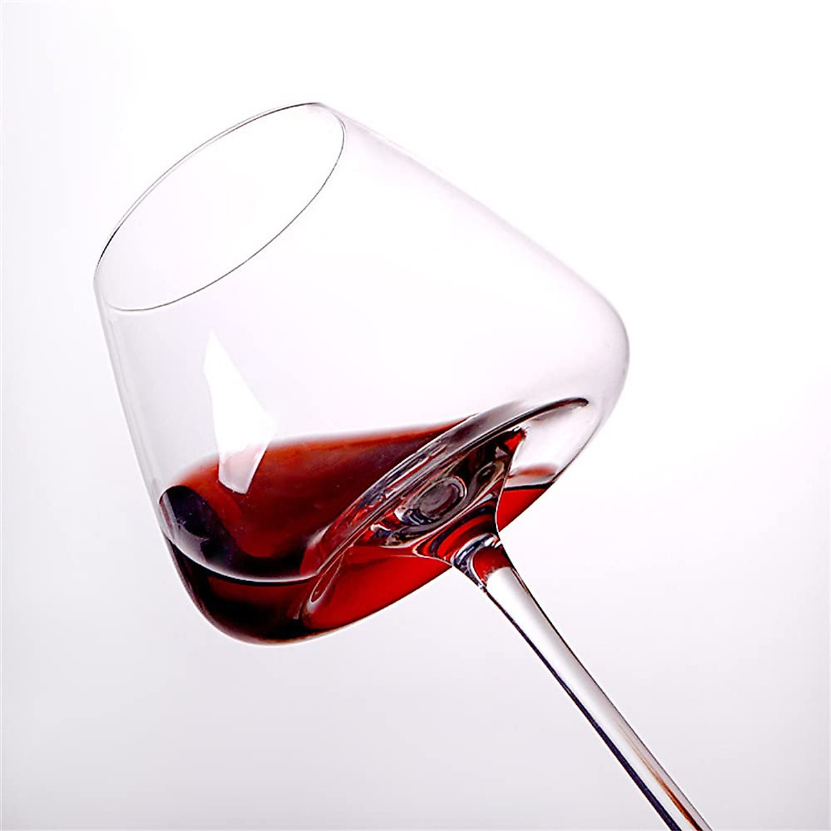 HALAWAKA Lead-Free Crystal Concave Bottom Red Wine Glasses Goblet（2PC - Black Bow Tie Crystal Wine Glass Champagne Glasses Bordeaux Cocktail Glass Cup