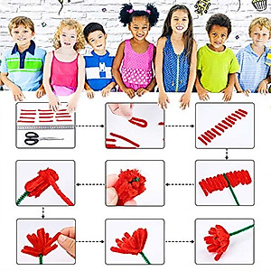 Caydo 100PCS Pipe Cleaners in 10 Colors, Multi-Color Chenille Stems Craft Supplies for Creative DIY Art and Crafts Decorations (6 mm x 12 Inch)