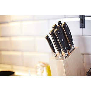 ARCOS Forged Block Knife Set 6 piece Nitrum Stainless Steel. 4055 gr. Multi-use Cooking Knife for Cutting Meat and Vegetables. Ergonomic Polyoxymethylene POM Handle. Series Riviera. Color Black.