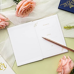 COFICE Vow Books for Wedding, His and Hers Marriage Vows to Remember Renewal Brides Journal, Leather Hardcover Booklet Keepsake, Bridal Shower Gift, Set of 2,White & Navy Blue