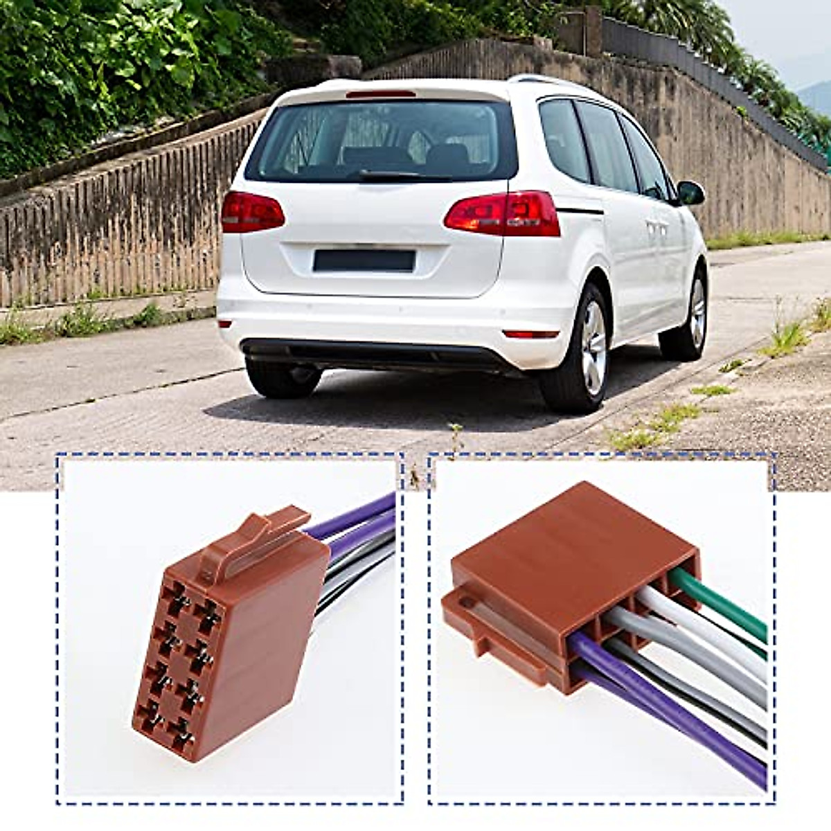 2 Set 16 Pin to ISO Adapter Cable Socket Car Stereo Radio CD Player Receiver Replacement Wire Harness Cable Compatible with VW Peugeot Citroen 308 Sega RD9