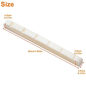 Miwayer 6 String Electric Guitar Bone Nut Flat Bottom Pre-Slotted Made of Real Bone (42 X 3.5 X 4.5/3.5mm 2 pack)