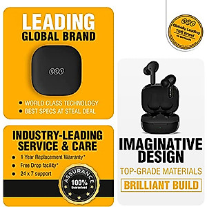 QCY T13 True Wireless Earbuds Bluetooth 5.1 Headphones Touch Control with Charging Case Waterproof Stereo Earphones in-Ear Built-in Mic Headset 40H Playtime (Black)