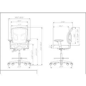 Raynor EuroTech Apollo Mesh Fabric Back Fabric Drafting Chair, Black (DFT9800)