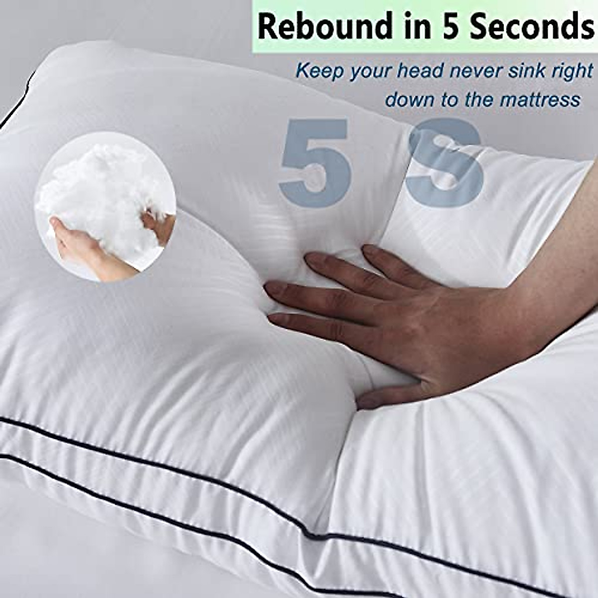 Gehannah Bed Pillows for Sleeping(2 Pack), Luxury Plush Soft Pillow with Home and Hotel, Breathable Microfiber Cover Skin-Friendly Pillows for Side Back Sleepers