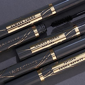 LAURA GELLER NEW YORK Always There Waterproof Lengthening Mascara in Black - Lengthening, Defining, Curling, Buildable Formula Eye Makeup- Innovative Lengthening Brush - 1 count