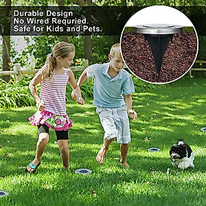 SOLPEX Solar Ground Lights, 8 LED Solar Powered Disk Lights Outdoor Waterproof Landscape Lawn Lighting for Garden Yard Deck Walkway Patio Pathway (8, Warm White)