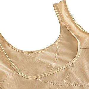 Women Slimming Tank Top Shaper Body Wear Tummy Control Seamless Vest Tummy Control with Butt Lifter (Khaki, XXXL)