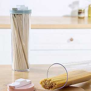 Hemoton 2Pcs airtight food canister food storage containers spaghetti holder plastic spaghetti noodle container cereal dispenser jar Jars for Spaghetti dry food container flour oatmeal