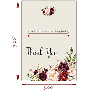MPC Brands Customized Personalized Funeral Bereavement Thank You Cards With Envelopes - Set of 50 (Custom Rose)