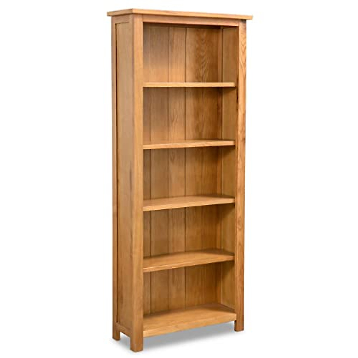 vidaXL 5-Tier Bookcase 23.6"x8.9"x55.1" Solid Oak Wood