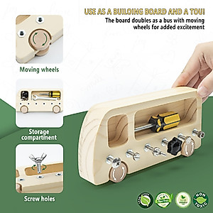 Yokimiya Montessori Toys Wooden Screw Driver Board Set for 3 4 5 Year Old Kids Sensory Toys Toddler Educational Learning Toys Preschool, Classroom STEM Toy