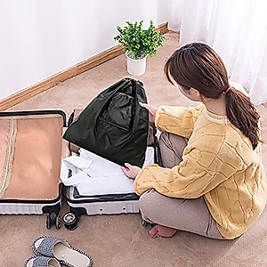 JIANWEI 2pcs Travel Laundry Bag, Expandable Laundry Bag with Drawstring, Small Dirty Clothes Bags, Laundry Basket Clothes Hamper for Traveling(Black)