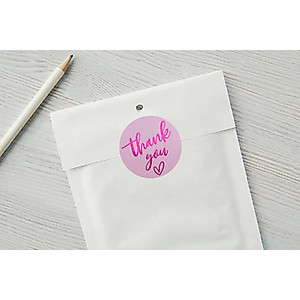 (3 Sizes-1.5") Pink Thank You Stickers, 1.5 inch Thank You Sticker Labels Roll, 500 Gold Foil Thank You Stickers Small Business, Adhensive Labels for Small Business Supplies (1.5 inch)