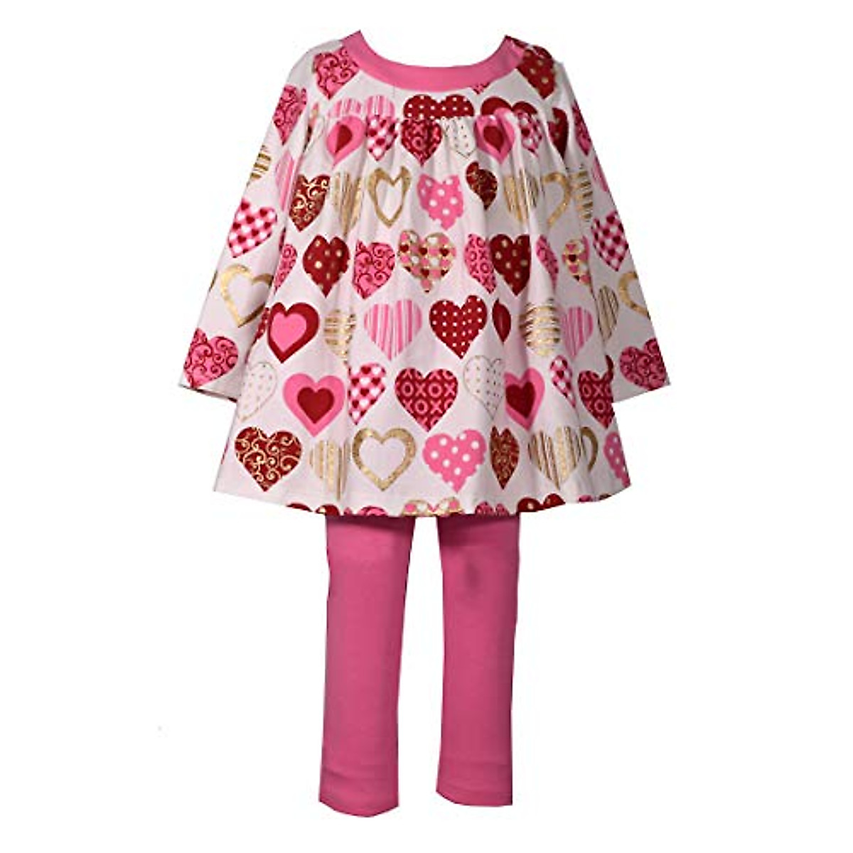 Bonnie Jean Baby Girls Valentine's Day Heart Legging Outfit (2T)