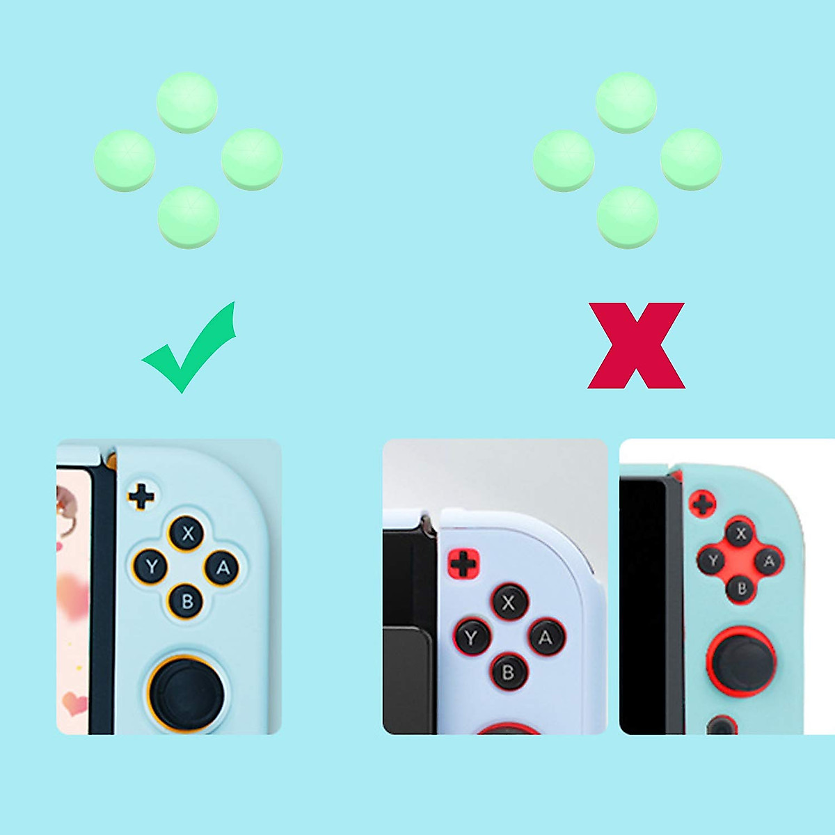 Paw Print Thumb Grip Caps for Nintendo Switch, Button Cap Set for Nintendo Switch Joy-con - Animal Crossing New Horizons Theme