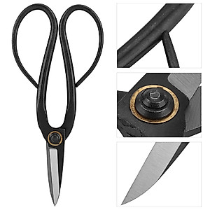 ViaGasaFamido Bonsai Shear Bonsai Pruning Scissors Gardening Shears 7.87in Trimming Scissors Bonsai Pruning Shears Roots Branches Trimming Tool for Grow Room Gardening Black