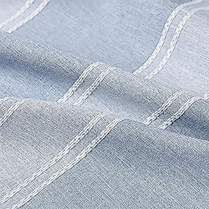 Dainty Home Bathroom Shower Curtains - Blue Shower Curtain with Elegant Design - Luxury Washable Shower Curtains for Bathroom, Hotels