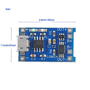 MakerFocus 10pcs TP4056 Charging Module with Battery Protection 186 50 BMS 5V Micro USB 1A 186 50 Lithium Battery Charging Board